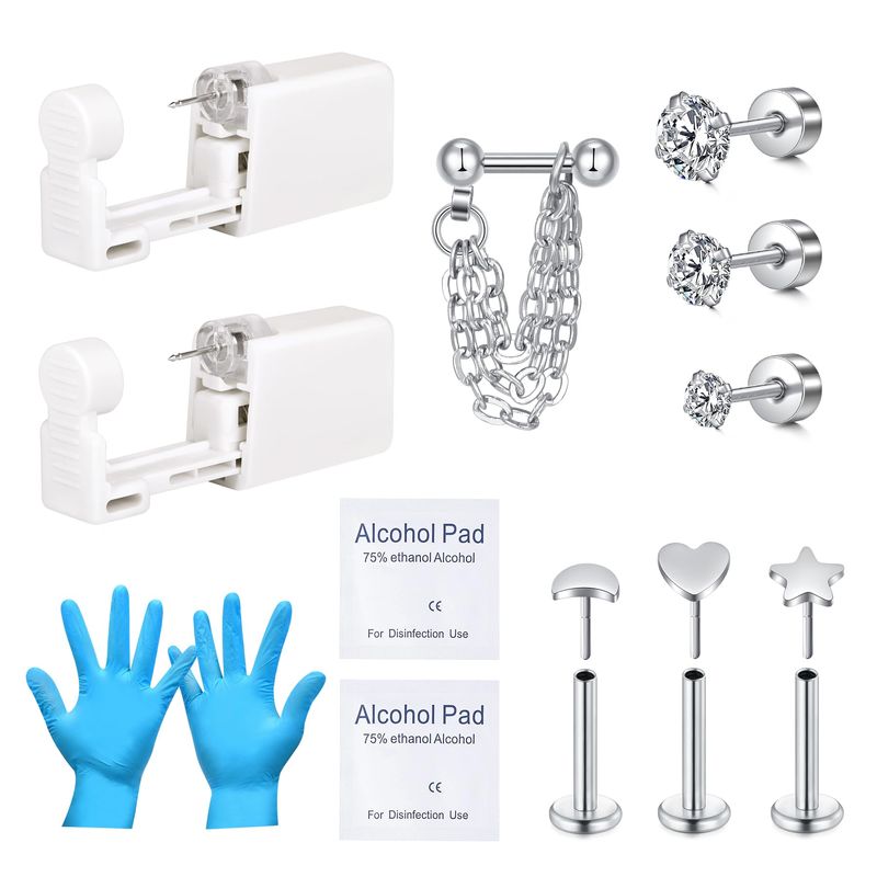 AVYRING 16G Ear Piercing Kit, Stainless Steel Tragus Conch Helix ...