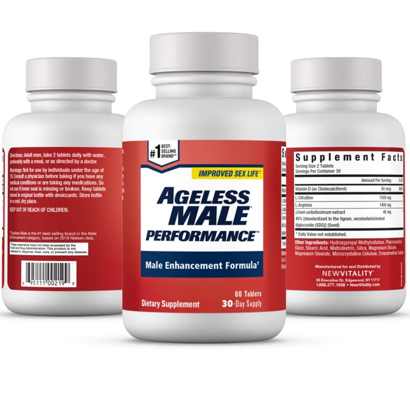 Ageless Male Performance Nitric Oxide Booster for Men - Promote Blood ...