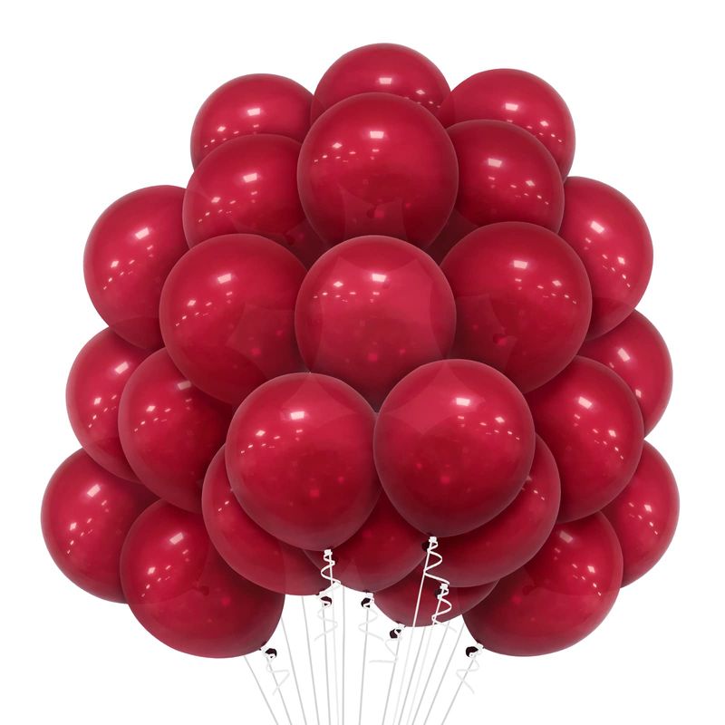 Bealif Red Balloons, 30 Pcs Burgundy Valentines Day Balloon Pack 12 ...