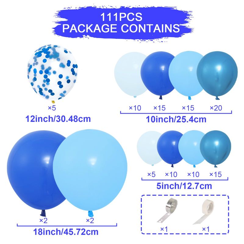 Dark Blue Balloons Arch Kit - 111pcs Navy Blue Birthday Balloons Arch ...