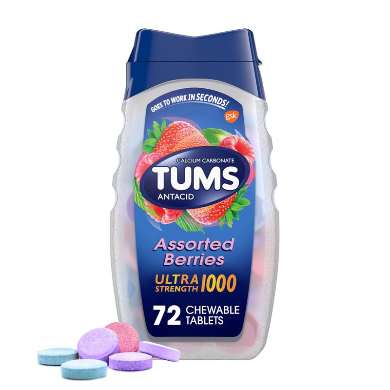 TUMS Ultra Strength Chewable Antacid Tablets for Heartburn Relief and ...