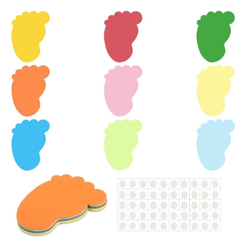 PATIKIL Footprint Cutouts 45 Pieces Paper Feet Colorful Feet Cutouts ...