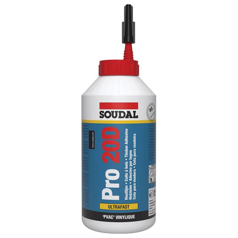 Soudal Pro 20D | Ultra Fast Water Resistant, PVA D2 Wood, Solvent-free ...