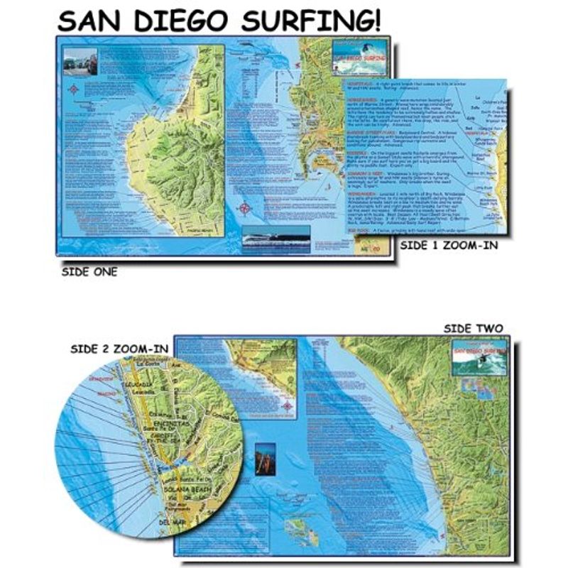 Franko's Maps, Surf Maps, San Diego Surfing, Waterproof, Rip-proof ...