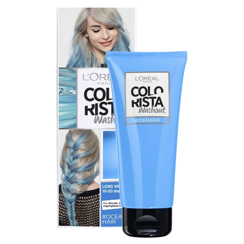 L'Oreal Paris Colorista Washout Ocean Blue Neon Semi-Permanent Hair Dye ...