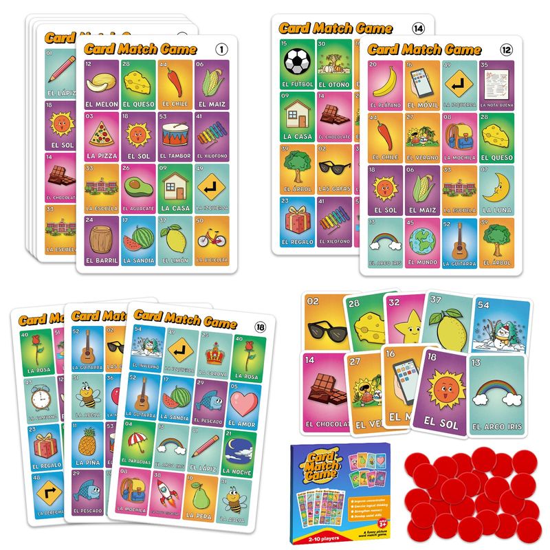 Quilinz Loteria Mexican Bingo,Juegos de mesa,Sight Word Bingo Games for ...