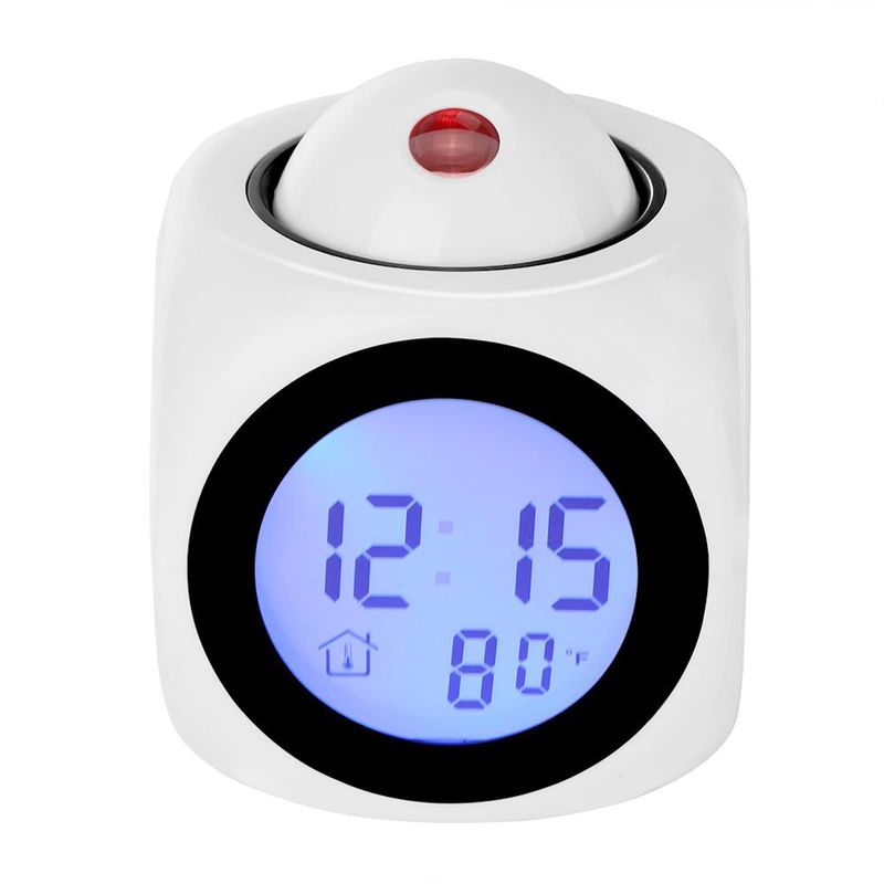 Smart Alarm Projection Alarm Clock for Bedrooms Digital Voice Report ...