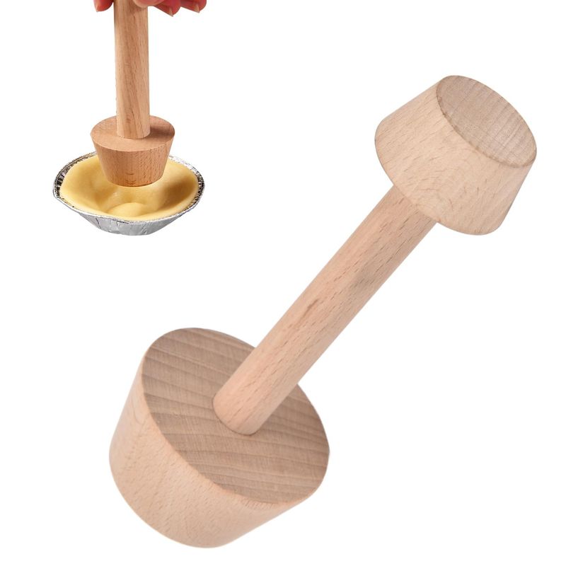 Tissting Tart Tamper Set Double Side Egg Tart Pusher Mold Wood DIY Cake ...
