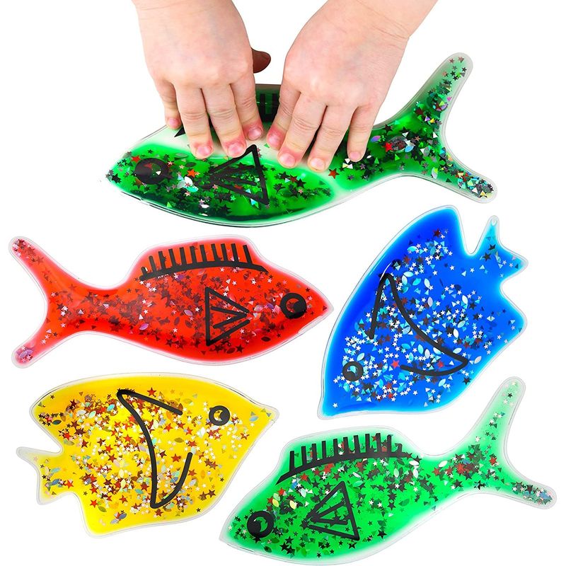 Gel Squidgy Sparkle Sensory Fish Shapes Tactile Fidget Toy 20cm - 4 ...