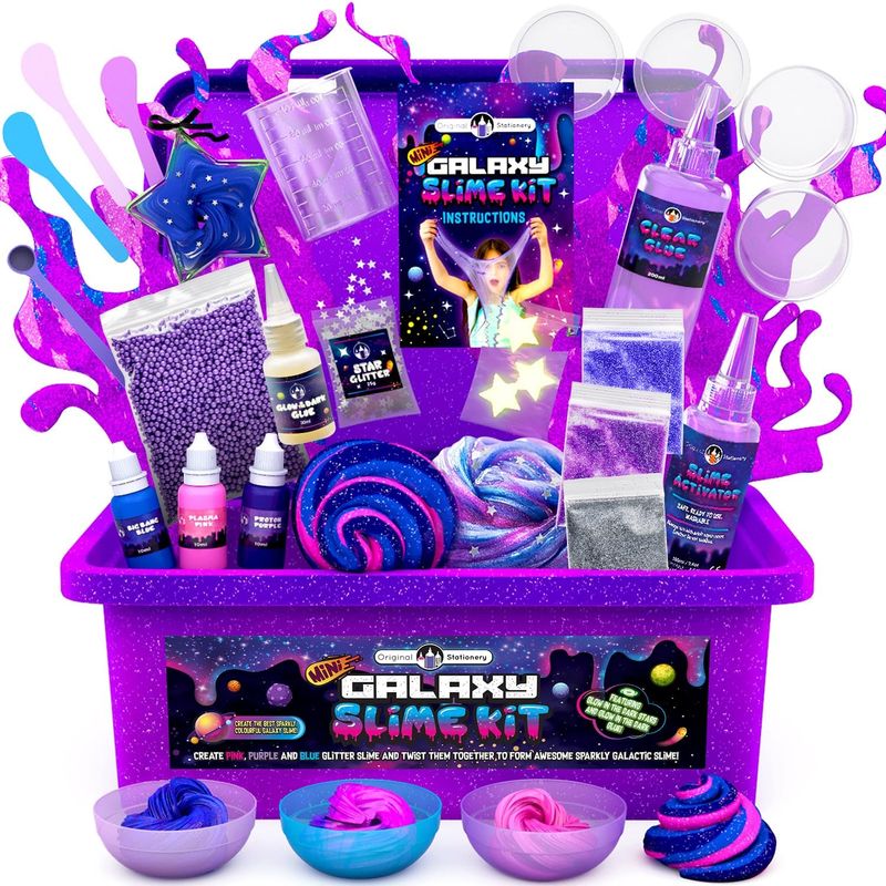 Original Stationery 22-Pieces Mini Galaxy Slime Kit, Make Your Own ...