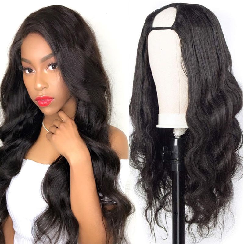 YAREESONG U Part Wig Human Hair 18 Inch Body Wave U Part Human Hair Wig ...