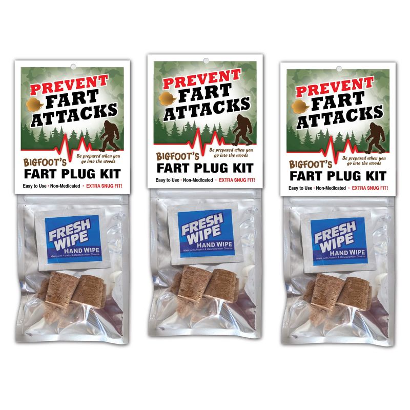 3 Pack - Bigfoot Fart Attack Plug Kit - Party Favor Funny Gag Gift ...