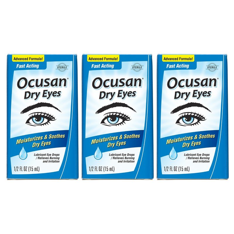 Ocusan Fast Acting Drops Moisturizes & Soothes Dry Eyes 0.5 FL OZ (3 ...