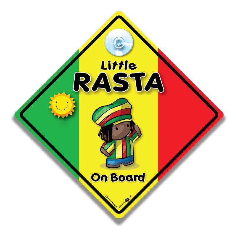 Little Rasta On Board Car Sign, Rastafarian Baby Sign, Pickney Inna ...