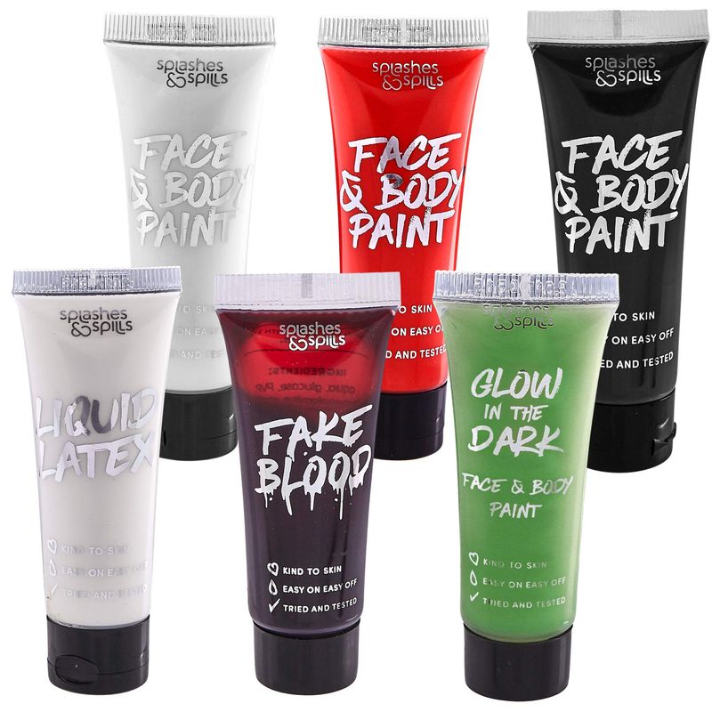 Splashes & Spills Horror FX Makeup Kit - 9 Piece Set, SFX Makeup, Face ...