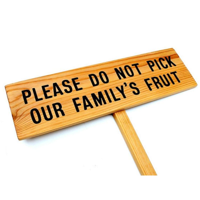Please Do Not Pick Our Family's Fruit, No picking please, Front lawn ...