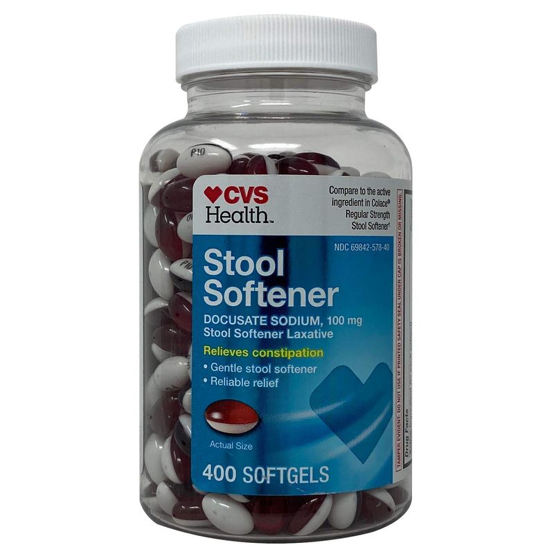 CVS Regular Strength Stool Softener, Docusate Sodium 100 mg, softgels ...