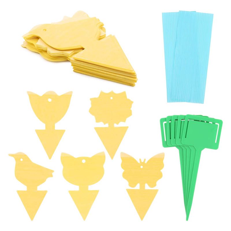 40 Pcs Yellow Sticky Fly Traps Cat Bird Sun Flower Dual-Sided Sticky ...