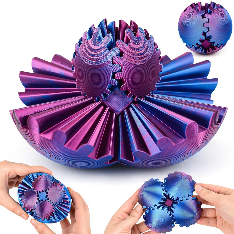 Gear Ball Fidget, 3D Printed Gear Ball Gear Sphere Puzzle Cube Fidget ...