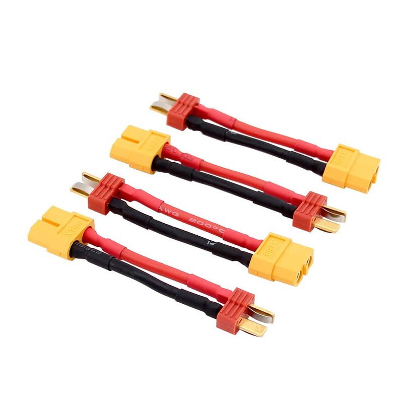 BDHI 4pcs Deans T-Plug Male to XT60 Female Connector Lead Adapter Cable 14awg 5cm for RC Lipo ...