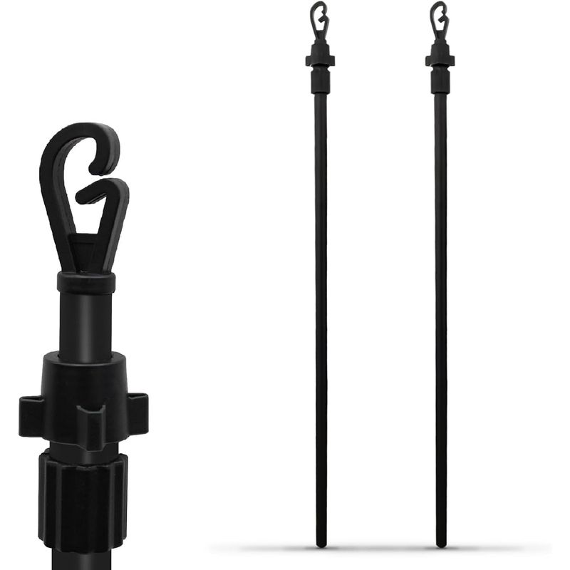 2 x 2.4M Adjustable Washing Line Pole - Heavy Duty Washing Line Prop ...