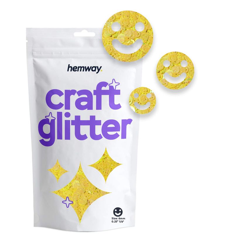 Hemway Craft Glitter Shapes - Smiley Face Shaped Glitter Smile Emoji ...