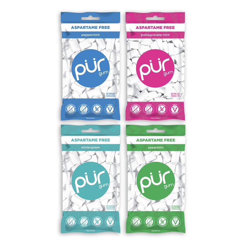 Pur Gum Variety Pack - Peppermint, Pomegranate Mint, Spearmint and ...