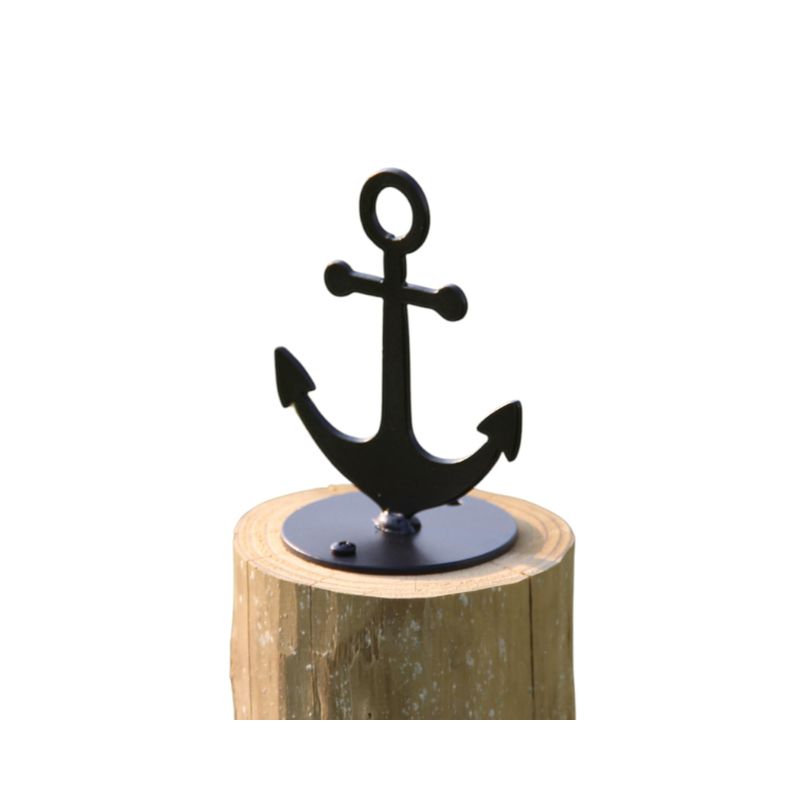 Decorative Anchor Post Topper for Round Wood Fence Post, Madison Iron ...