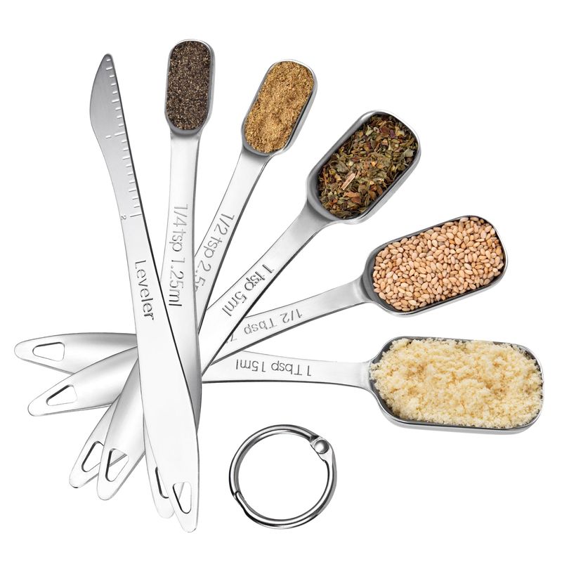 U-Taste 18/8 Stainless Steel Measuring Spoons, Square Metal Measure ...