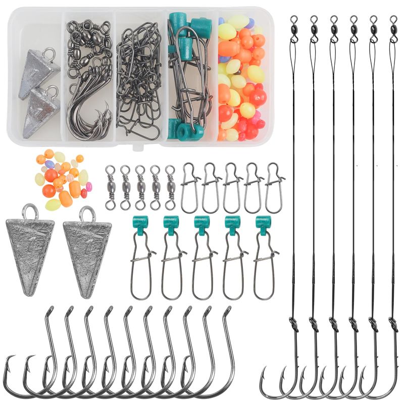 Surf Fishing Tackle Box,103pcs Saltwater Surf Fishing Rig Fish Finder ...