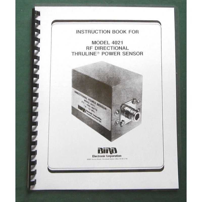 Bird Model 4021 Instruction Manual - Comb bound & protective covers ...