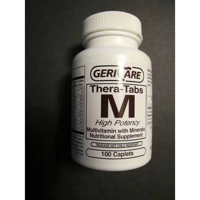 100 Caplets Thera Tabs M High Potency Multivitamin with Minerals ...