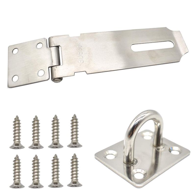 2 Pack Door Padlock Hasp, 304 Stainless Steel Padlock Hasp Heavy Duty ...