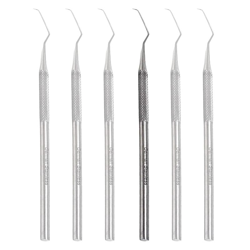 A2Z- 6pc Dental Pick Oral Hygiene Probe #17A Angled Tip, Tooth Scraper ...