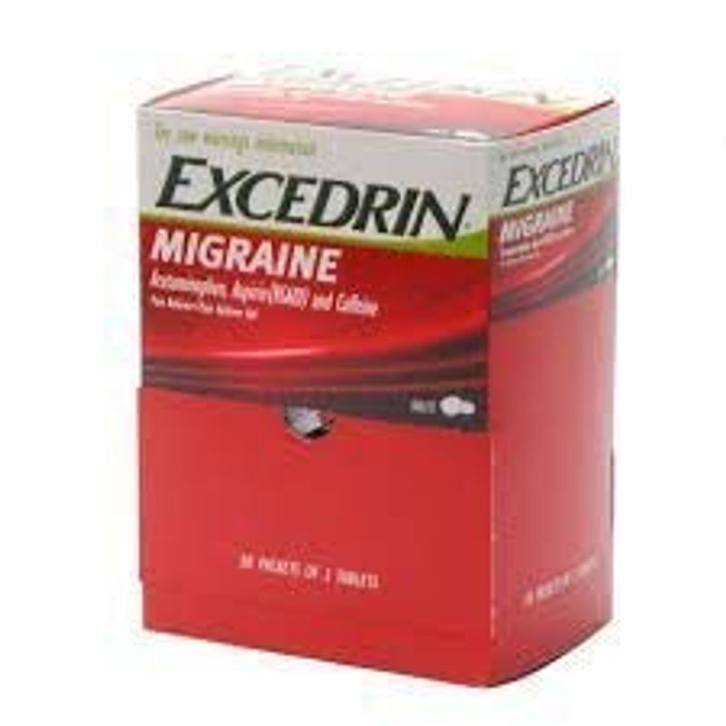Excedrin migraine 50 Pack of 2 Capletsper Pack Counter Single dose Box ...