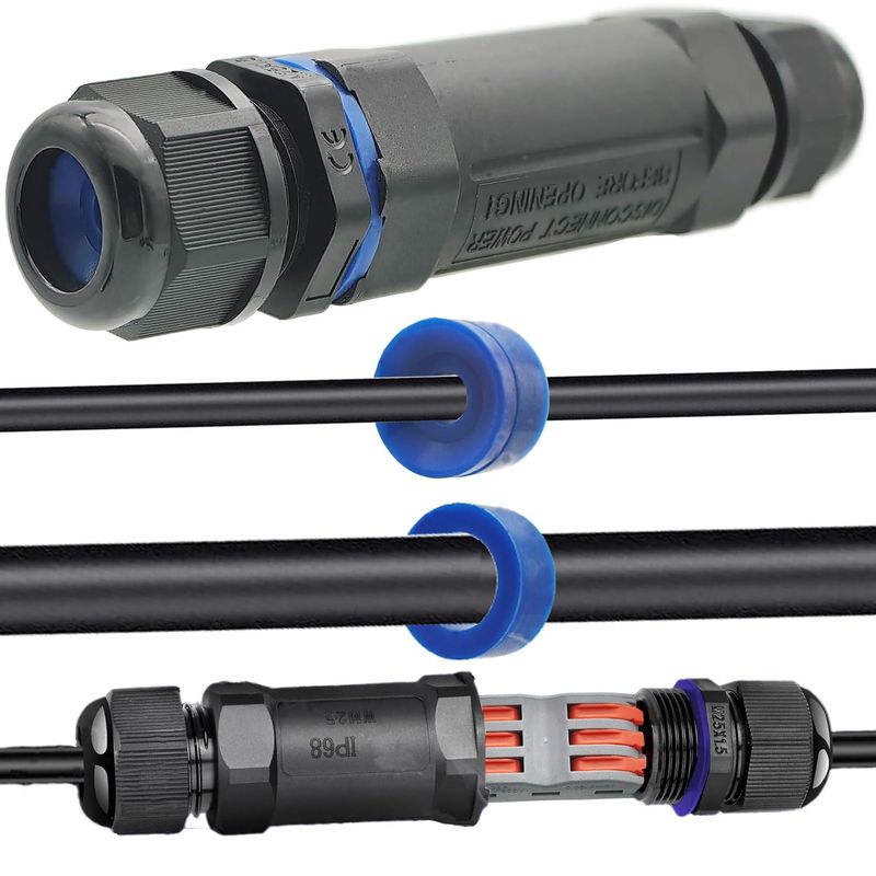 IP68 cable connector, CTRICALVER extension electrical cable coupler, 1 ...