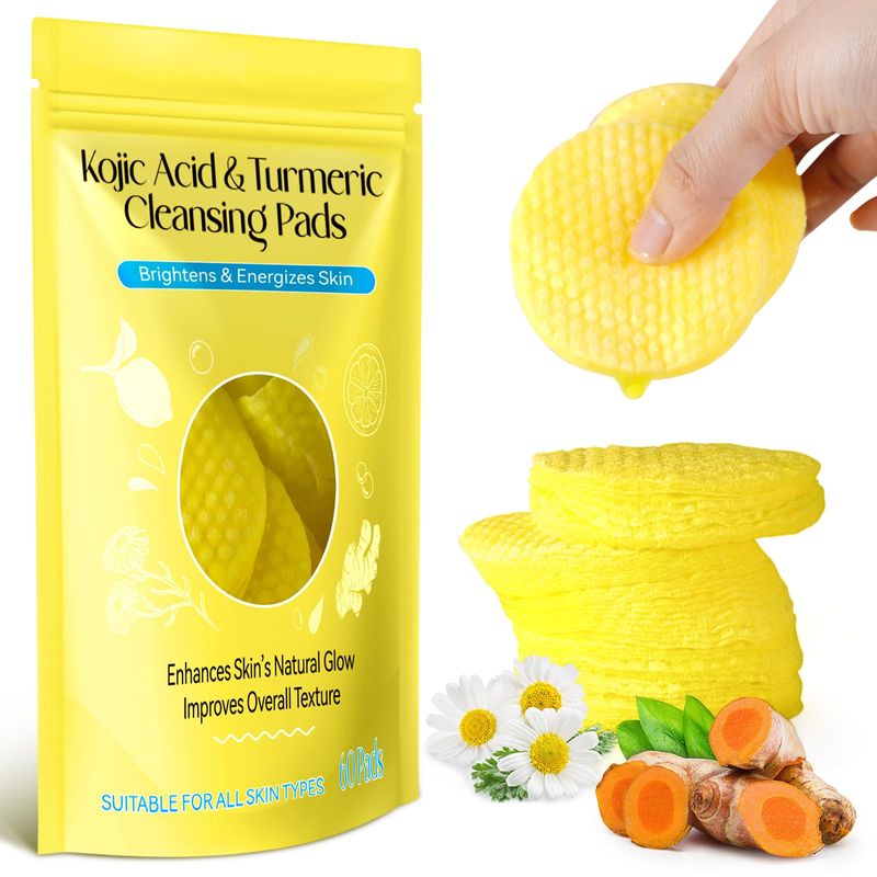 Turmeric Kojic Acid Cleansing Pads,Kurkuma-Kojic-Padsfür Stumpfe Haut ...