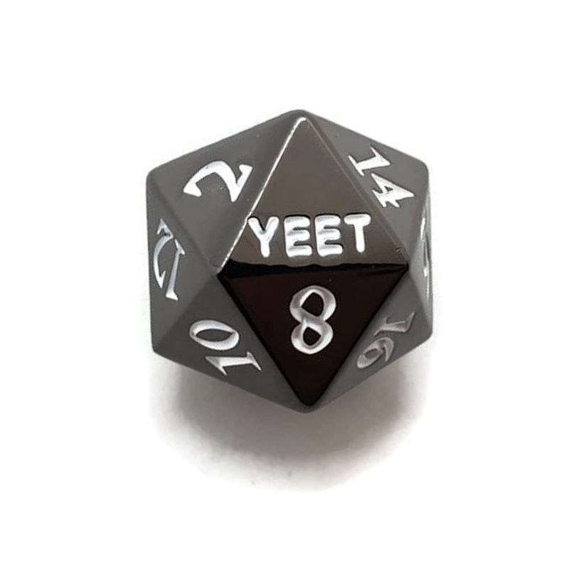 Metal D20 YEET OOF Dice Critical Fail F 20 Sided Die Set DND Black ...