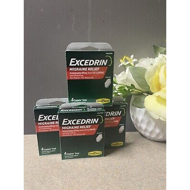 4 Pack EXCEDRIN MIGRAINE aspirin/acetaminophen/caffeine ORAL TABLET Ex:08/2026 - Online ...