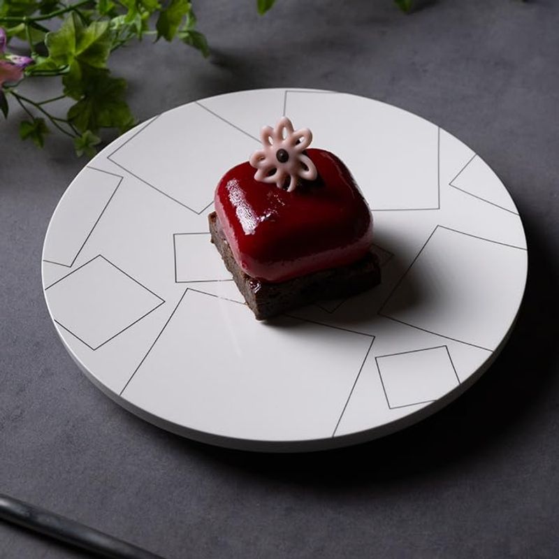 Japanese Tableware | Medium Plate | Layer.series Flat Plate 7 "Platinum ...