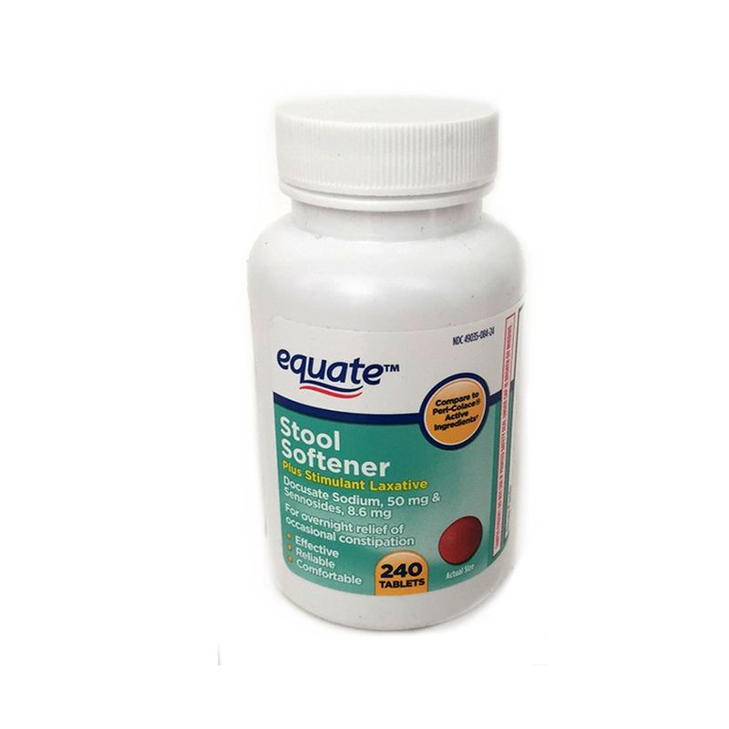 Equate - Stool Softener Plus Stimulant Laxative, 240 Tablets (Compare ...