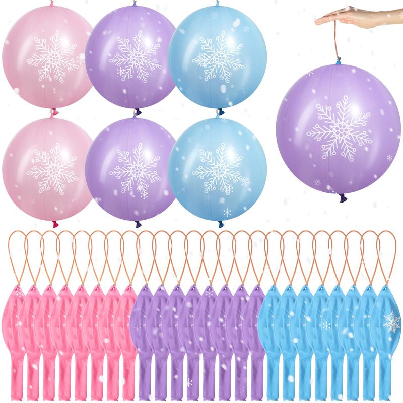 36 Pcs 18 Inch Snowflake Punch Balloons Winter Theme Punching Balloon ...