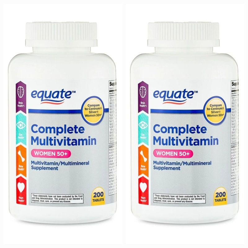 2 PACK! Equate Complete Multivitamin / Multimineral Supplement Women 50 ...