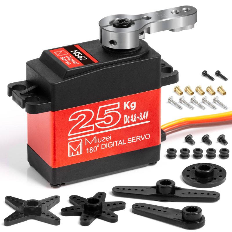 Miuzei Steering Servo 25 kg Servo Motor Digital Waterproof Metal Gear ...