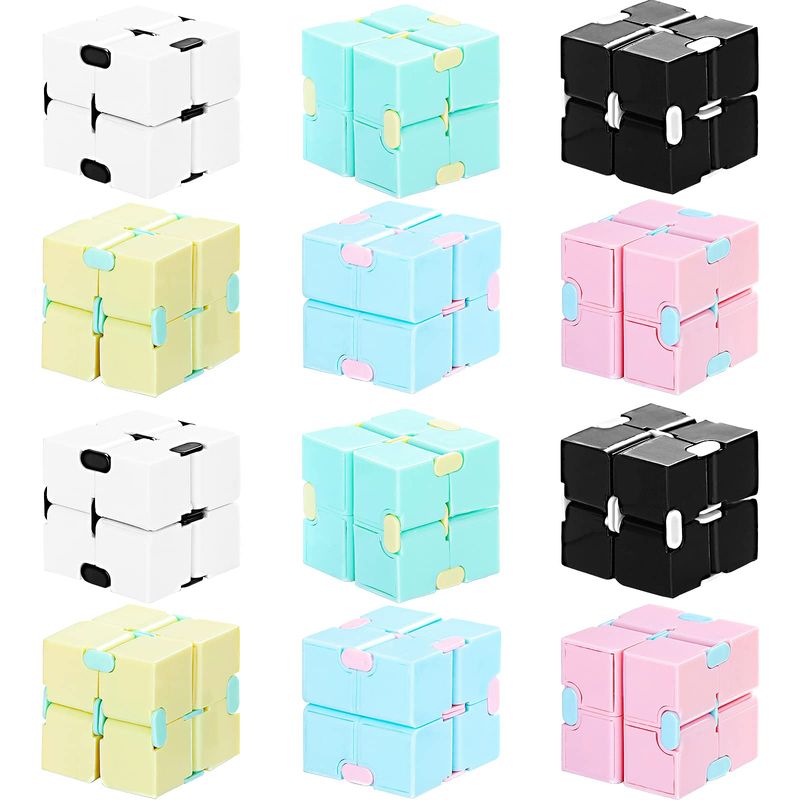 12 Pieces Mini Cube Blocks Mini Cube Desk Toy Magic Sensory Tool Blocks ...