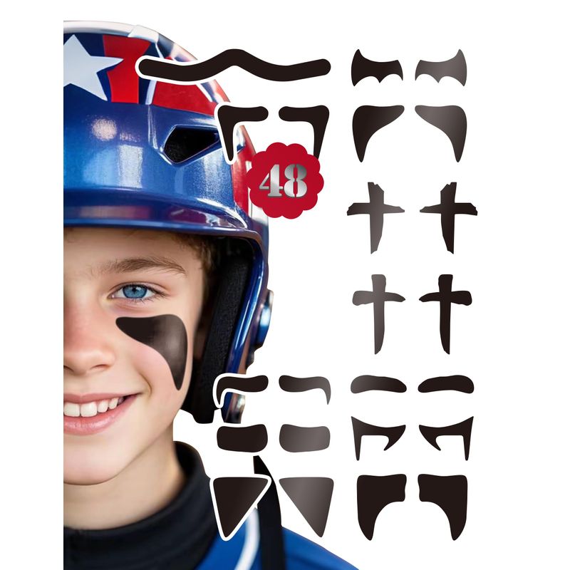 48 Pairs Eye Black Stickers, Sports Face Eyeblack Sticker for Baseball ...