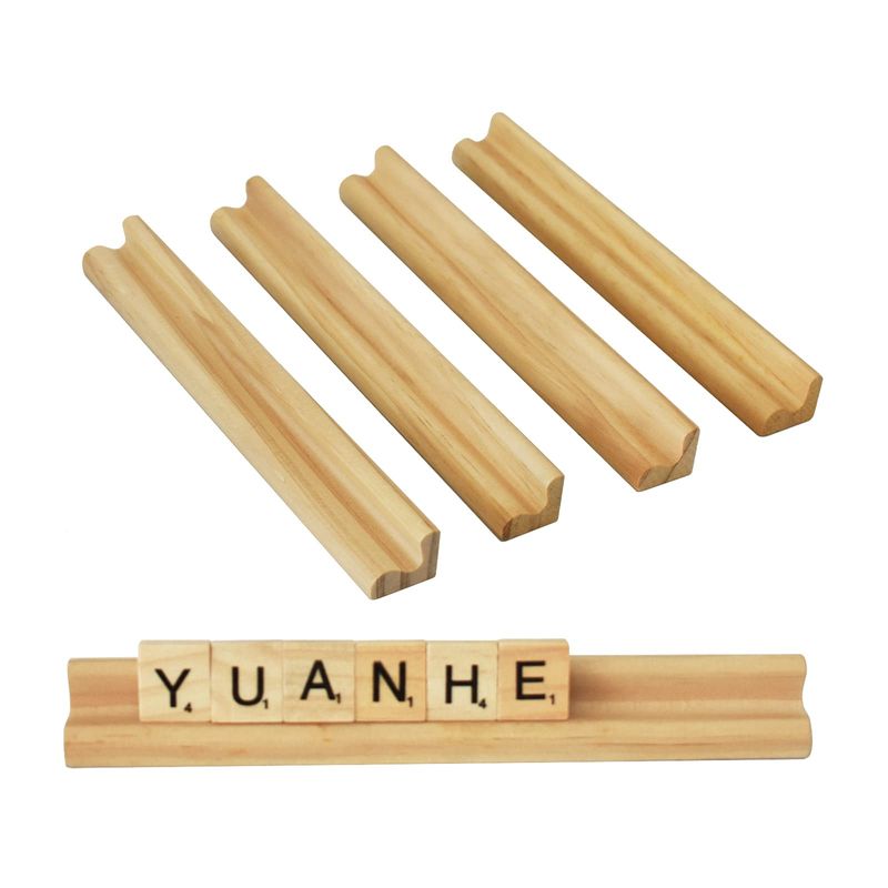 Yuanhe Scrabble Letter Tile Holders - Wooden Scrabble Rack Tray Set of ...