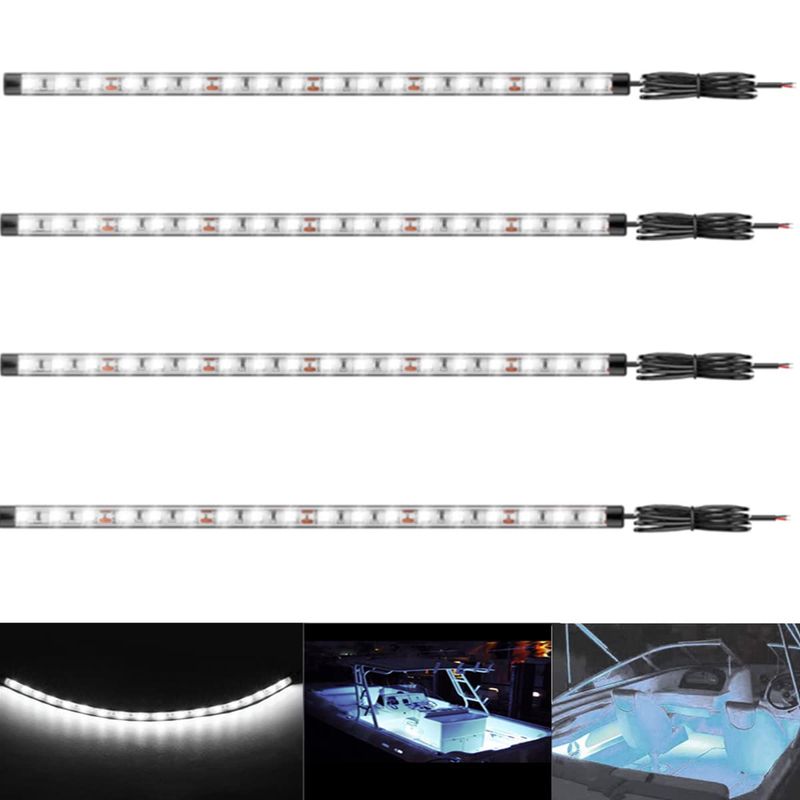 Vbakor Boat Led Strip Lights, 4 Pcs 24'' Marine Boat Interior Courtesy ...