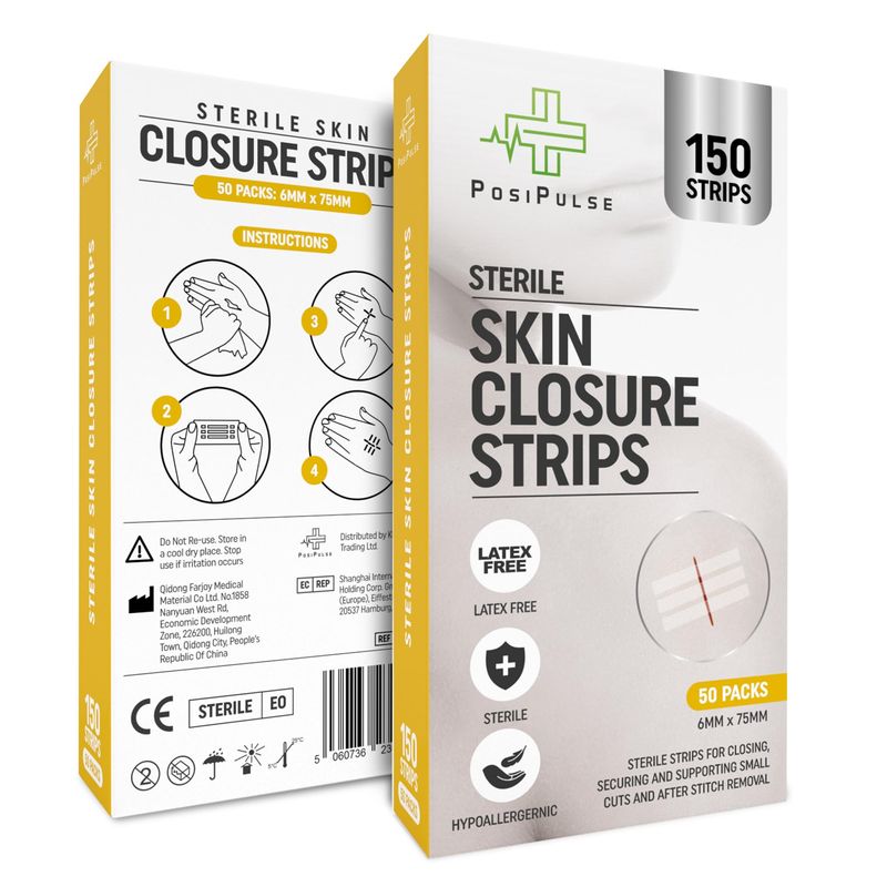 Posi Pulse 6mm x 75mm Sterile Skin Wound Closure Suture Strips for ...