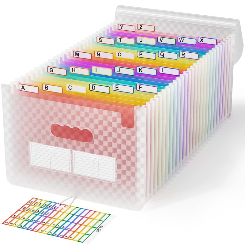 ABC life A4 Expanding File Organiser with Grid Pattern,26 Pockets ...